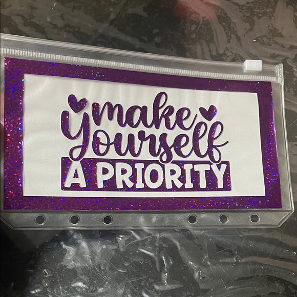 Office | Purple Glitter A6 Cash Envelope Zippered Budgeting Make ...